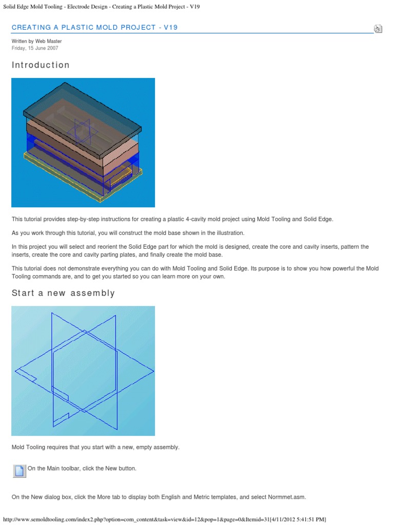 Solid Edge Plastic Mold Project | PDF | Casting (Metalworking) | Software