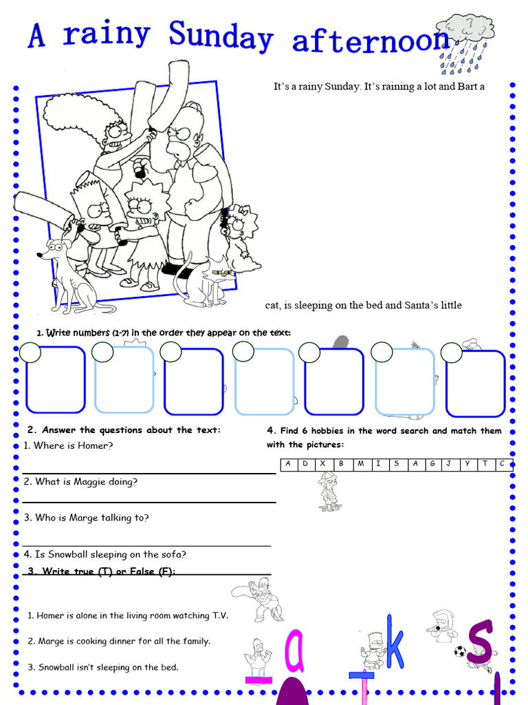 Family Activities on a Rainy Sunday | PDF | Bart Simpson | The Simpsons