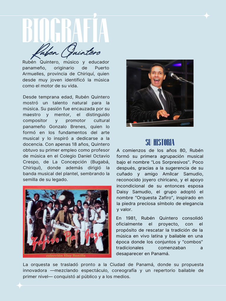 El Profesor Rubén Quintero y Su Orquesta Zafiro | PDF | Las artes escénicas
