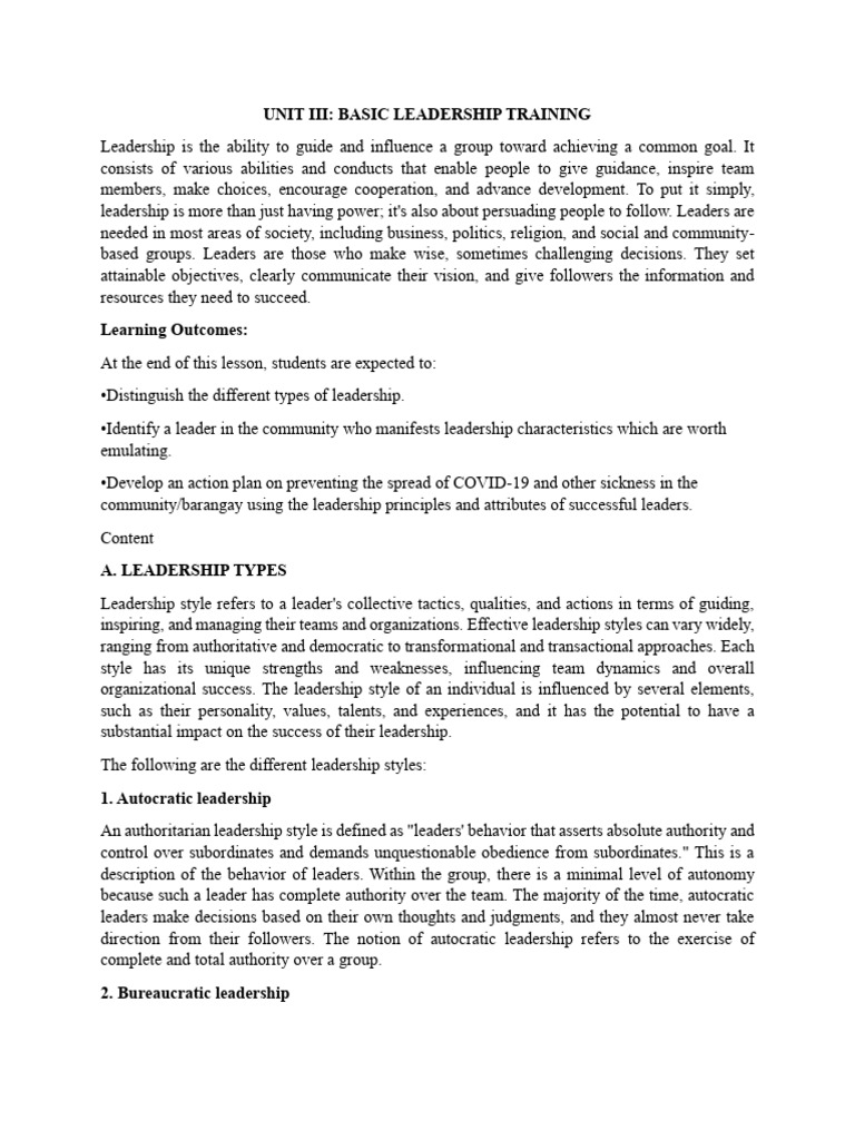 Essential Leadership Training Guide | PDF | Leadership ...
