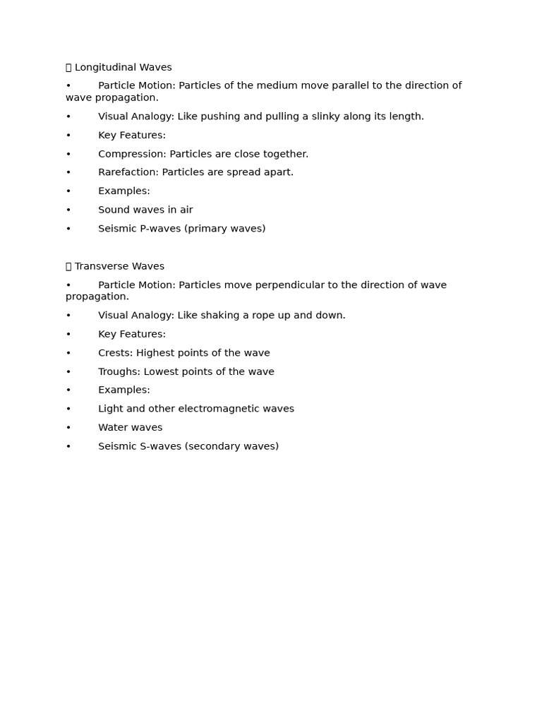 Difference Between Longitudinal and Transverse | PDF