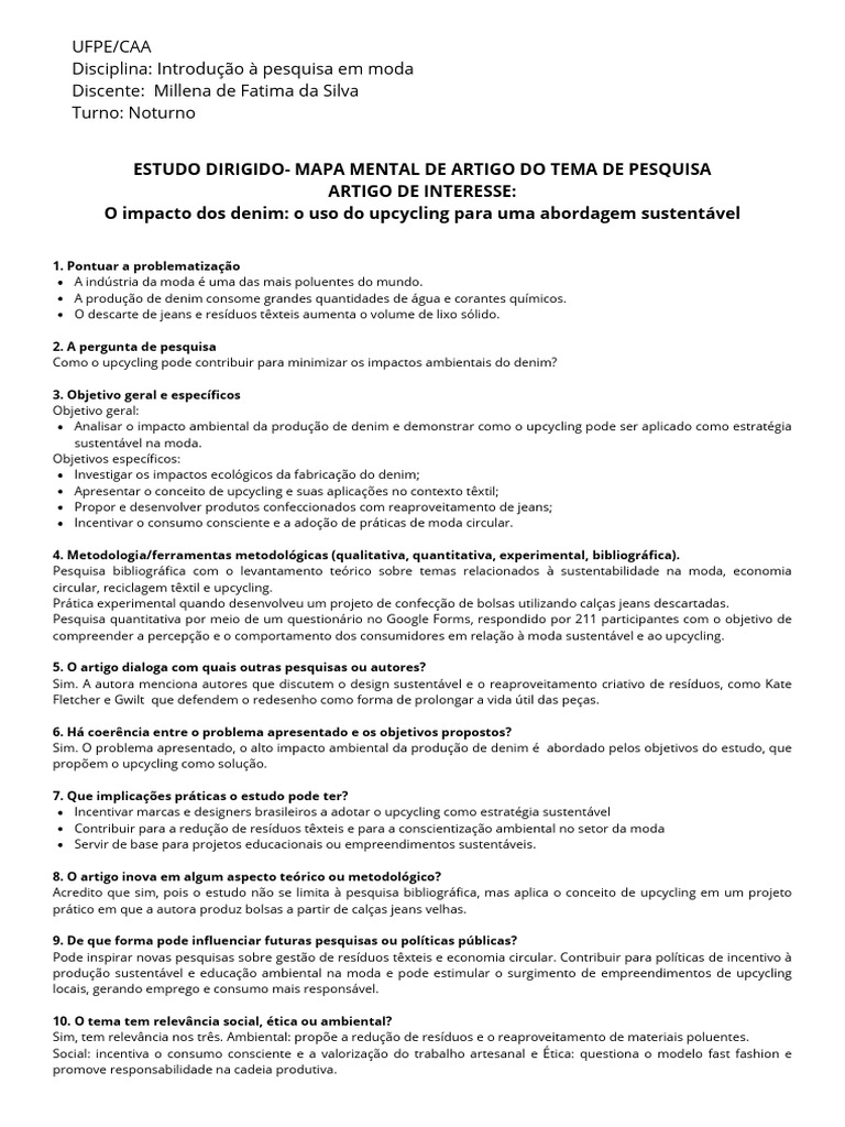 ESTUDO DIRIGIDO- MAPA MENTAL DE ARTIGO DO TEMA DE PESQUISA (DO ...