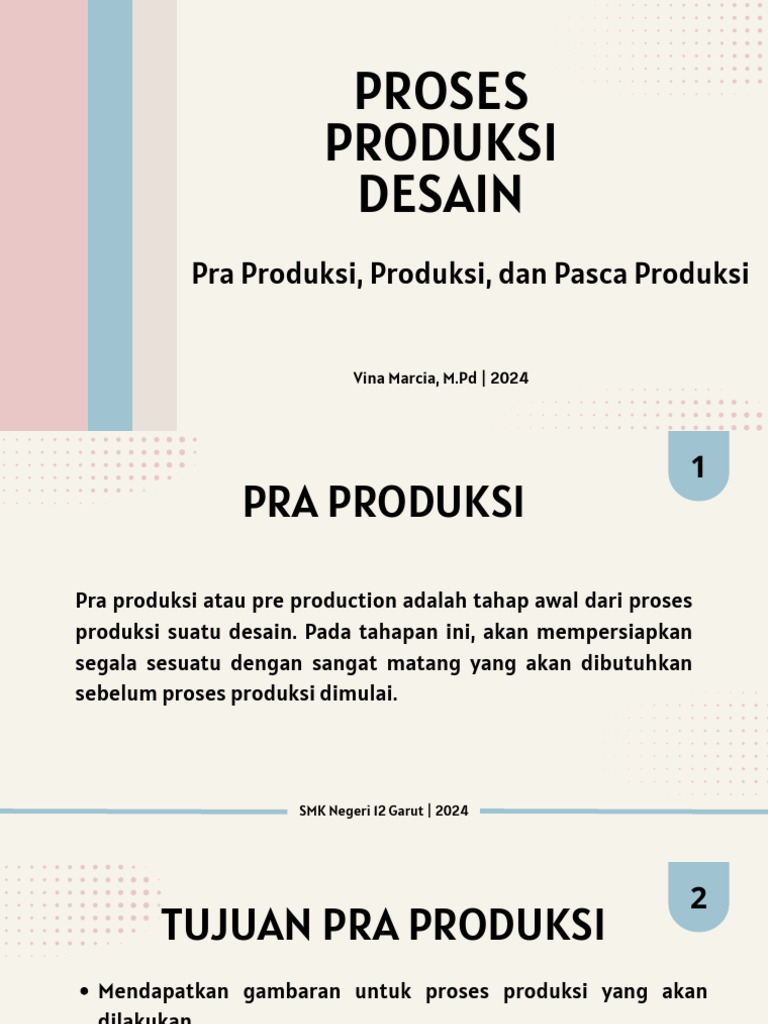 Proses Produksi Desain: Pra, Produksi, Pasca | PDF