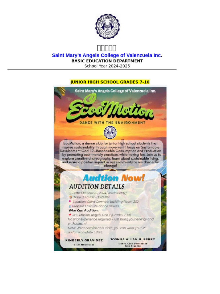 EcoMotion Club Details | PDF