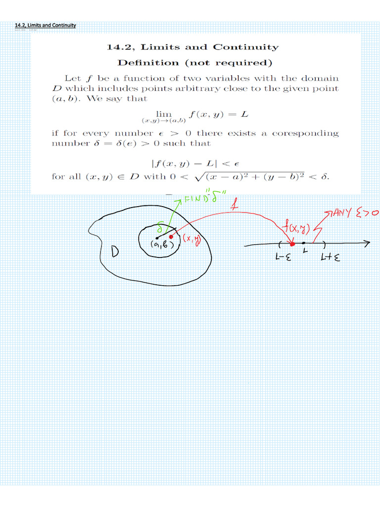 14.2, Limits and Continuity Filled | PDF