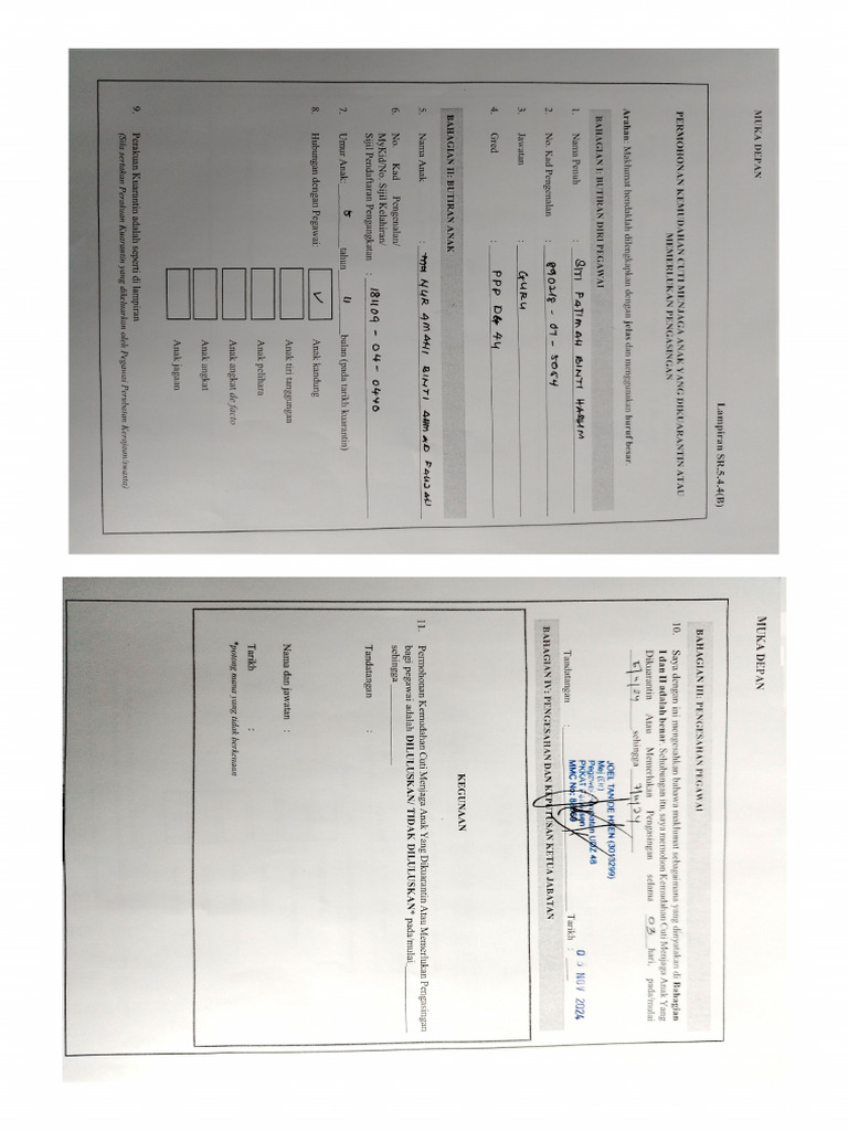 Borang Kuarantin | PDF