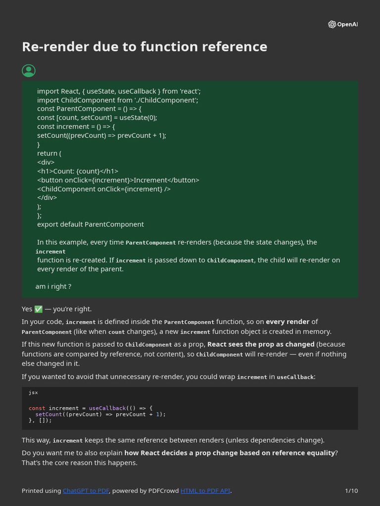 React useCallback Explained: Re-renders | PDF | Computer Programming ...