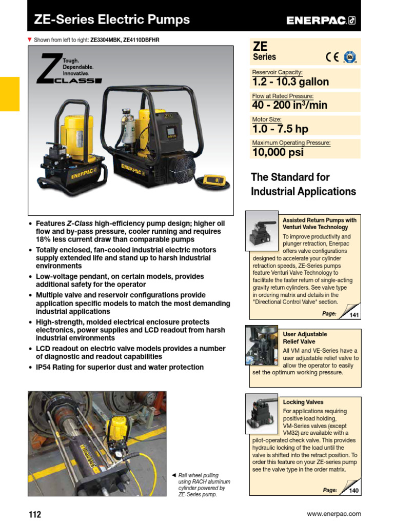 ZE-Series Electric Pumps Overview | PDF | Pump | Valve