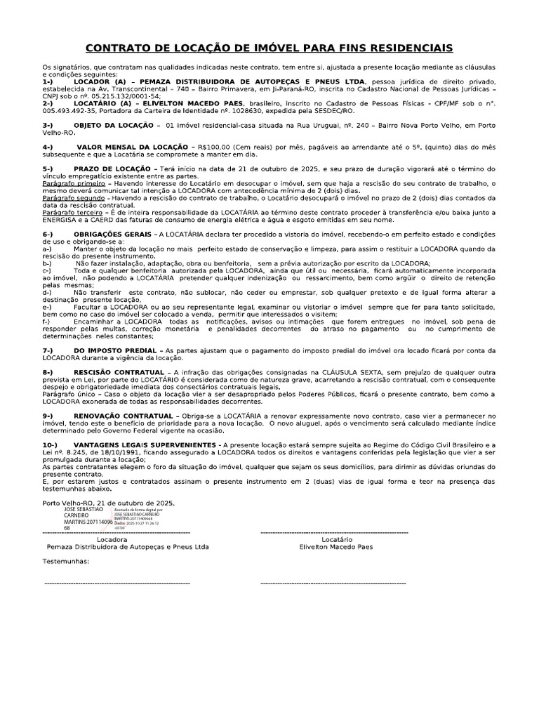 Contrato - Elivelton | PDF
