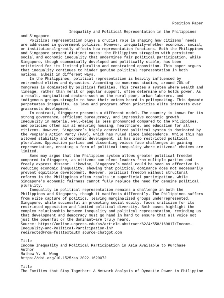 Position Paper-WPS Office | PDF | Economic Inequality | Discrimination ...