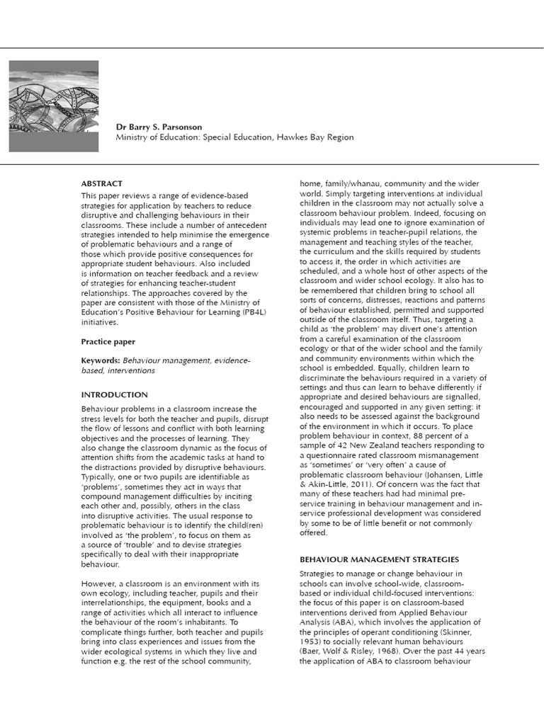 Evidence-Based Classroom Behavior Strategies | PDF | Teachers ...