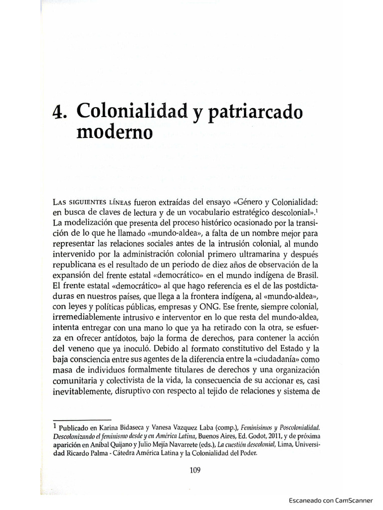 SESION 4. Colonialidad y Patriarcado Moderno (La Guerra Contra Las ...