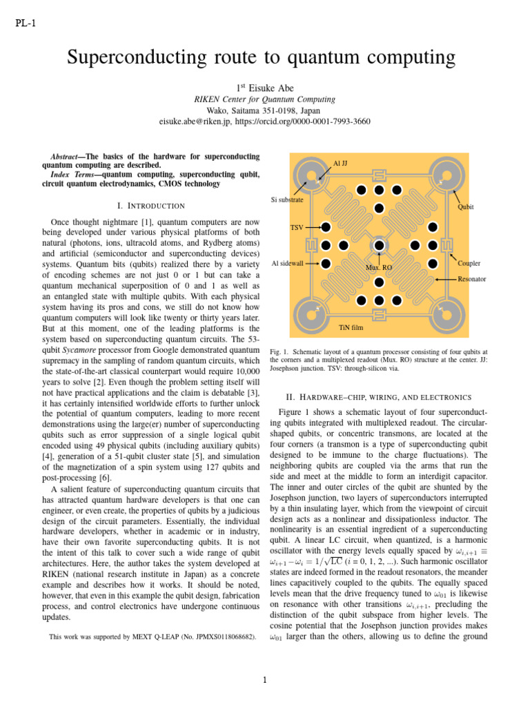 Superconducting Route to Quantum Computing | PDF | Quantum Mechanics | Electromagnetism