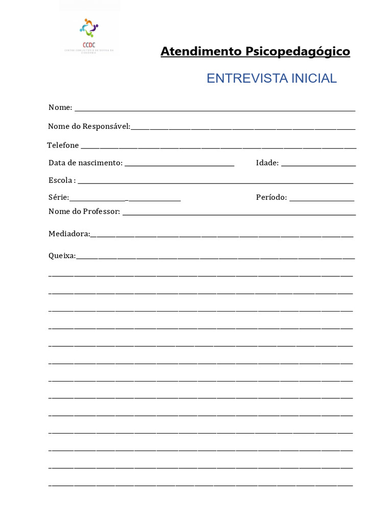 ENTREVISTA - Paciente - Inicial | PDF