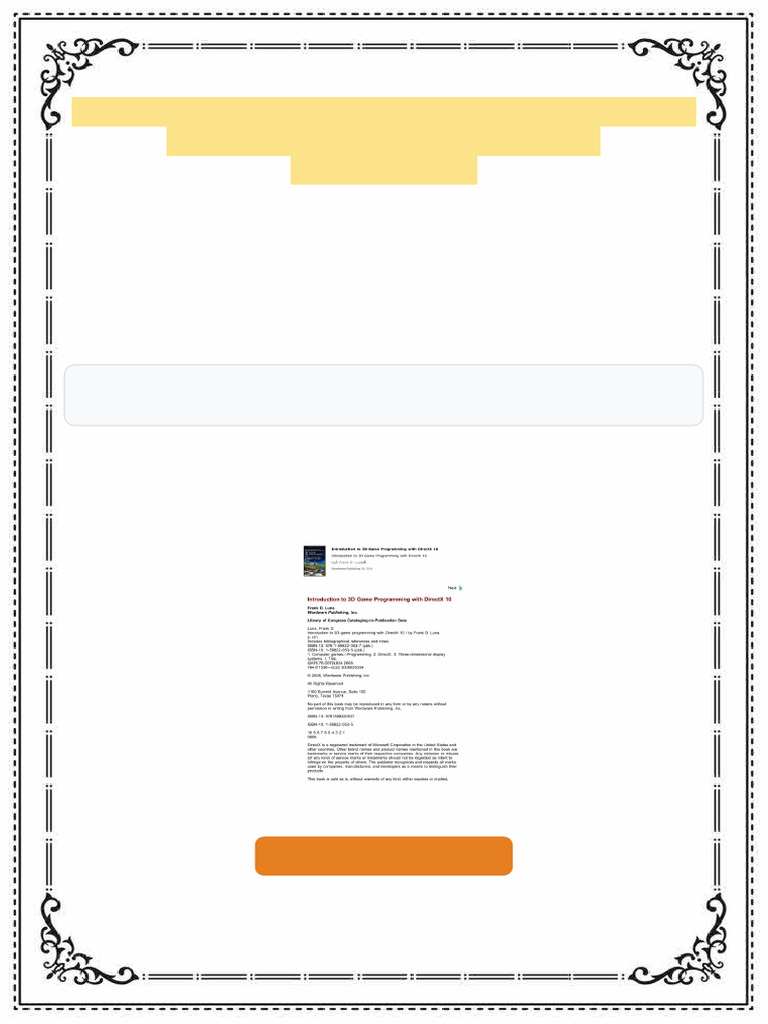 Introduction to 3D Game Programming and DirectX 10 1st edition by Frank ...