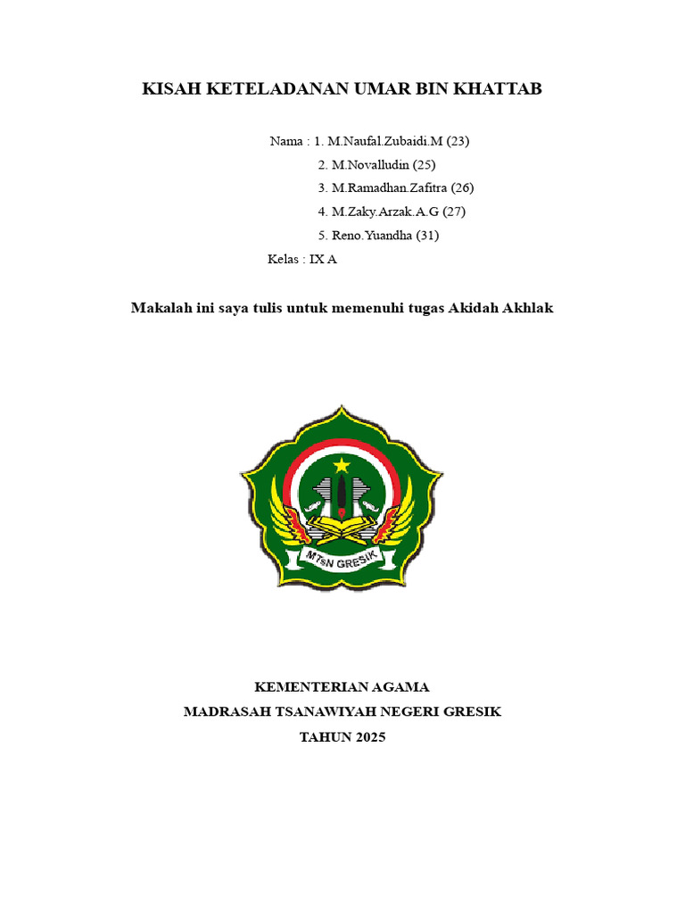 Makalah Keteladanan Umar Bin Khattab Pdf