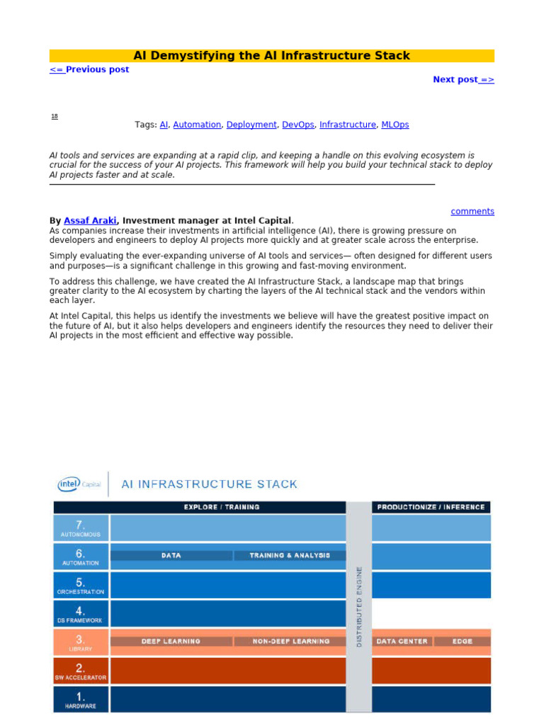 Understanding AI Infrastructure Stack | PDF | Artificial Intelligence ...