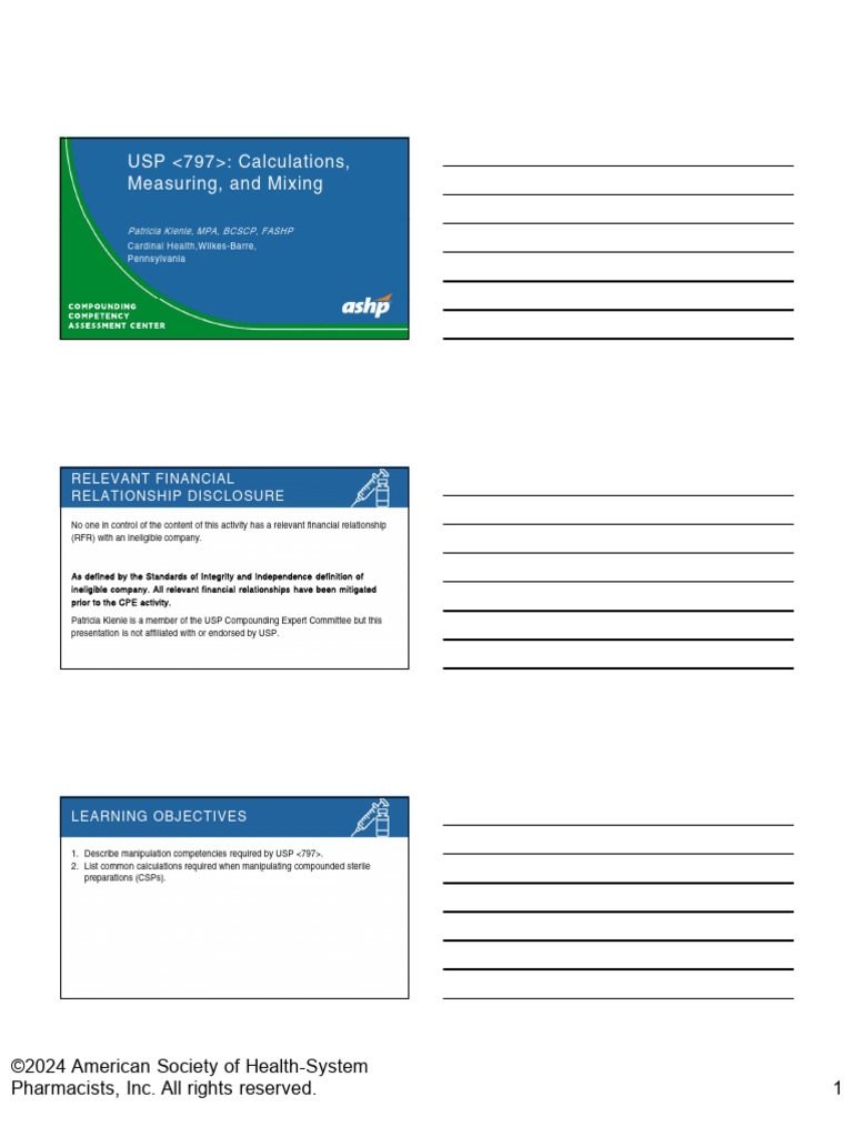 USP Compounding Calculations Guide | PDF | Dose (Biochemistry) | Chemistry