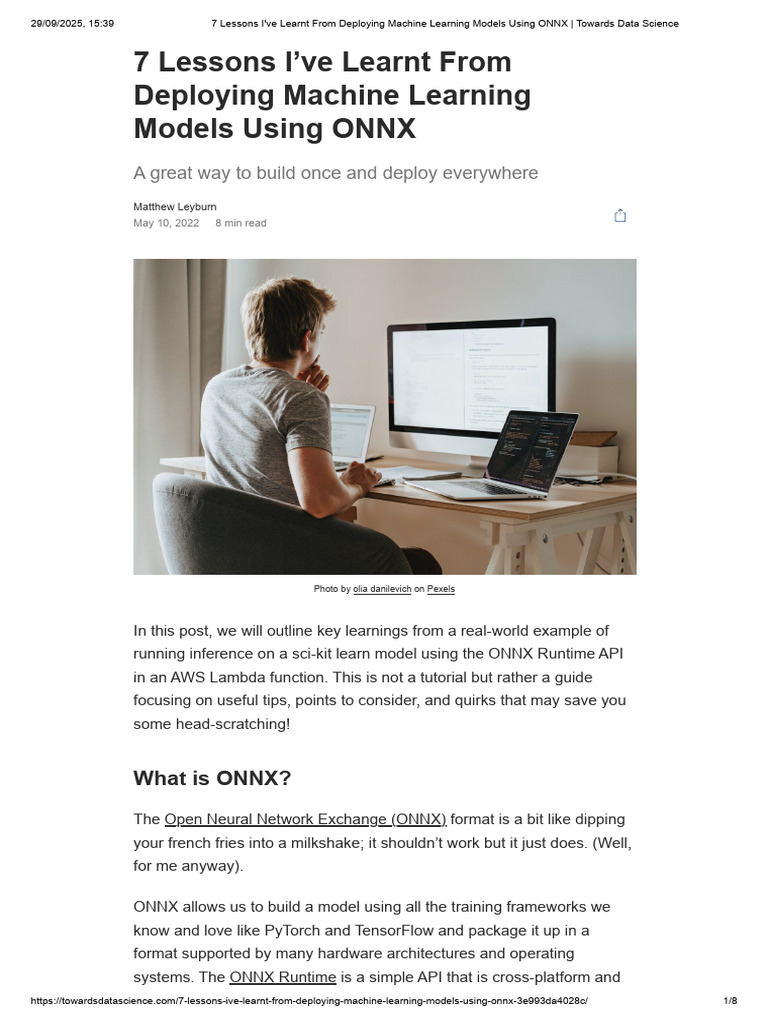 7 Lessons I'Ve Learnt From Deploying Machine Learning Models Using ONNX - Towards Data Science ...