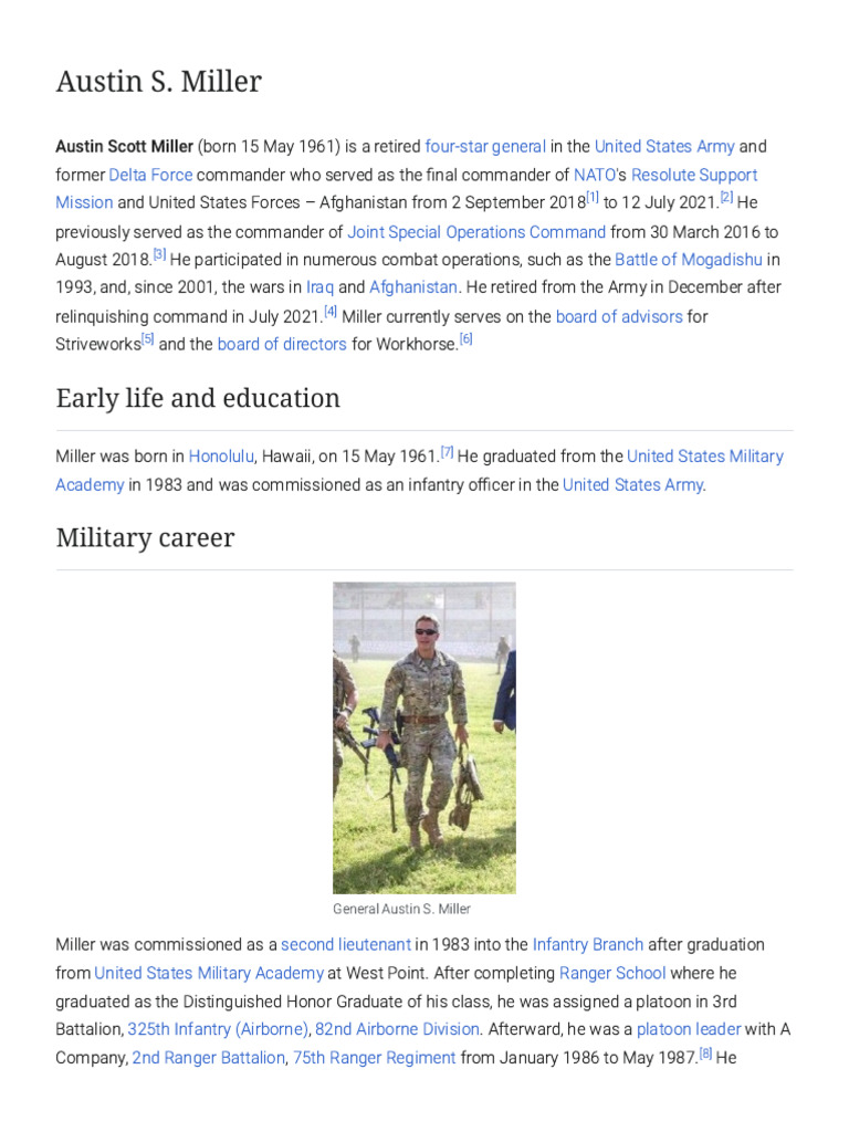 Austin S. Miller - Wikipedia | PDF | Military | Military Organization