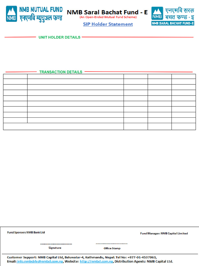 SIP Statement Receipt | PDF