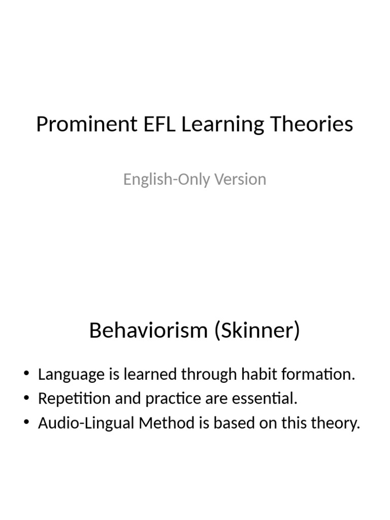 Efl Learning Theories | PDF