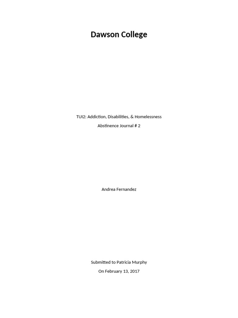 ADH - Abstinence Journal 2 | PDF | Mobile Phones | Psychological Concepts
