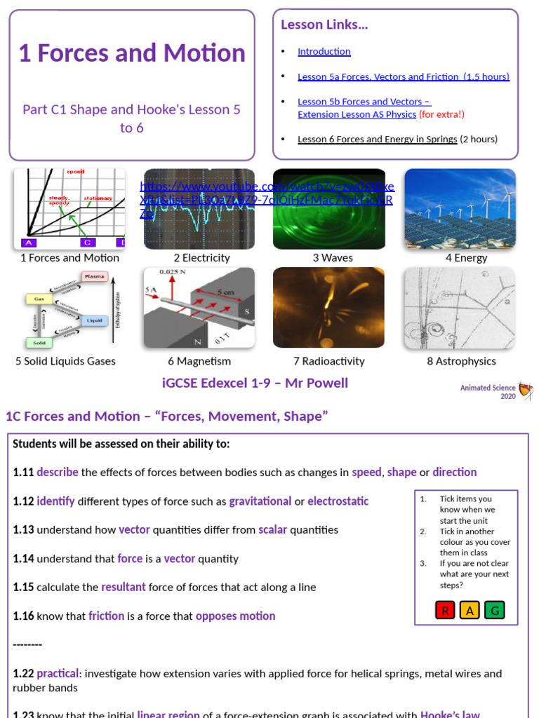 1 Force and Motion Part C1 Shape and Hookes Lesson 5 To 6 | PDF | Force | Euclidean Vector