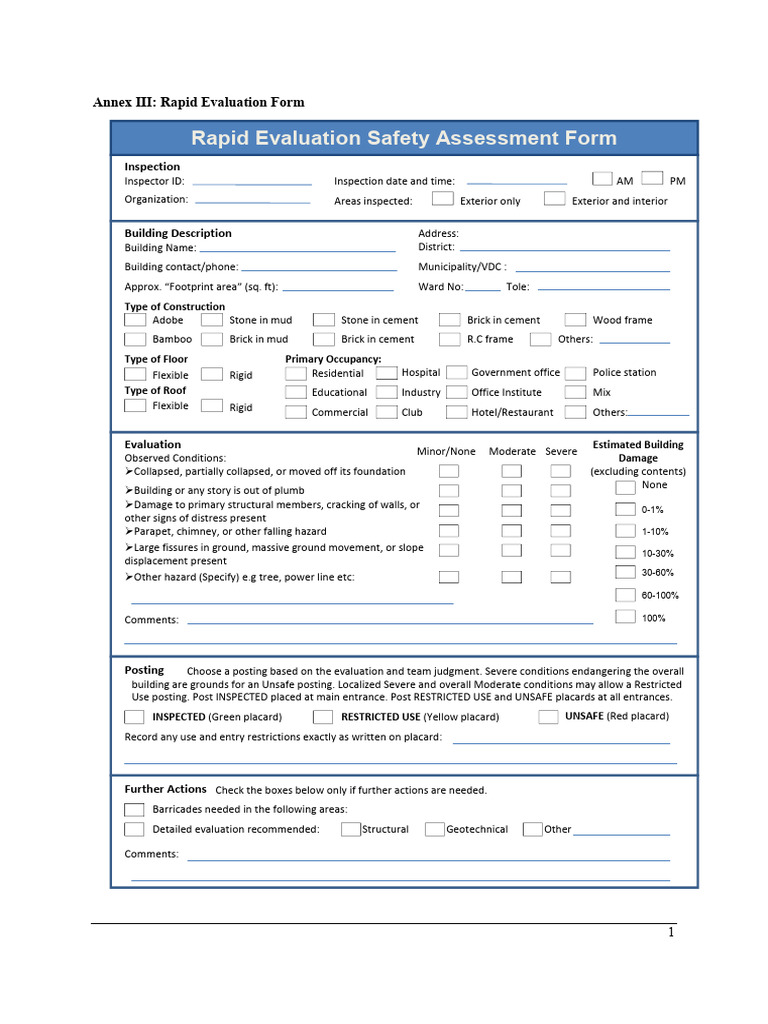Assessment Form | PDF | Building | Framing (Construction)