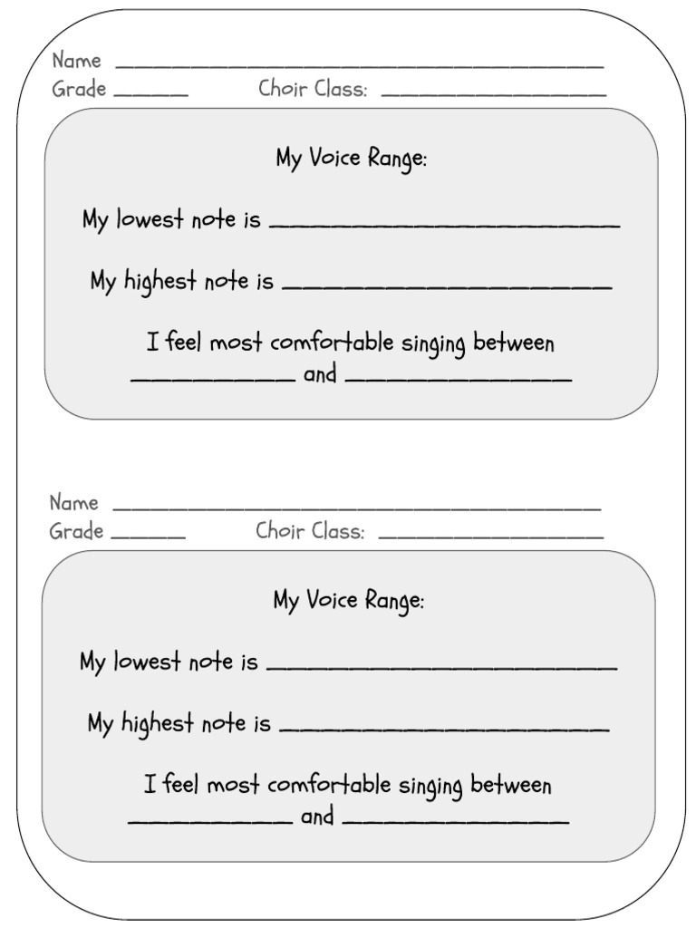 VocalRangeWorksheet2perpagePDFFREE 1 | PDF
