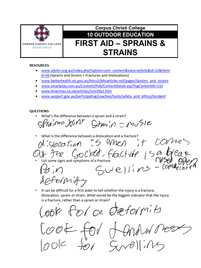 Sprains Strains Fractures | PDF
