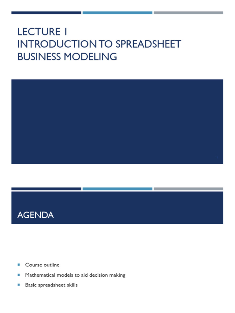 Lecture 1 | PDF | Spreadsheet | Microsoft Excel
