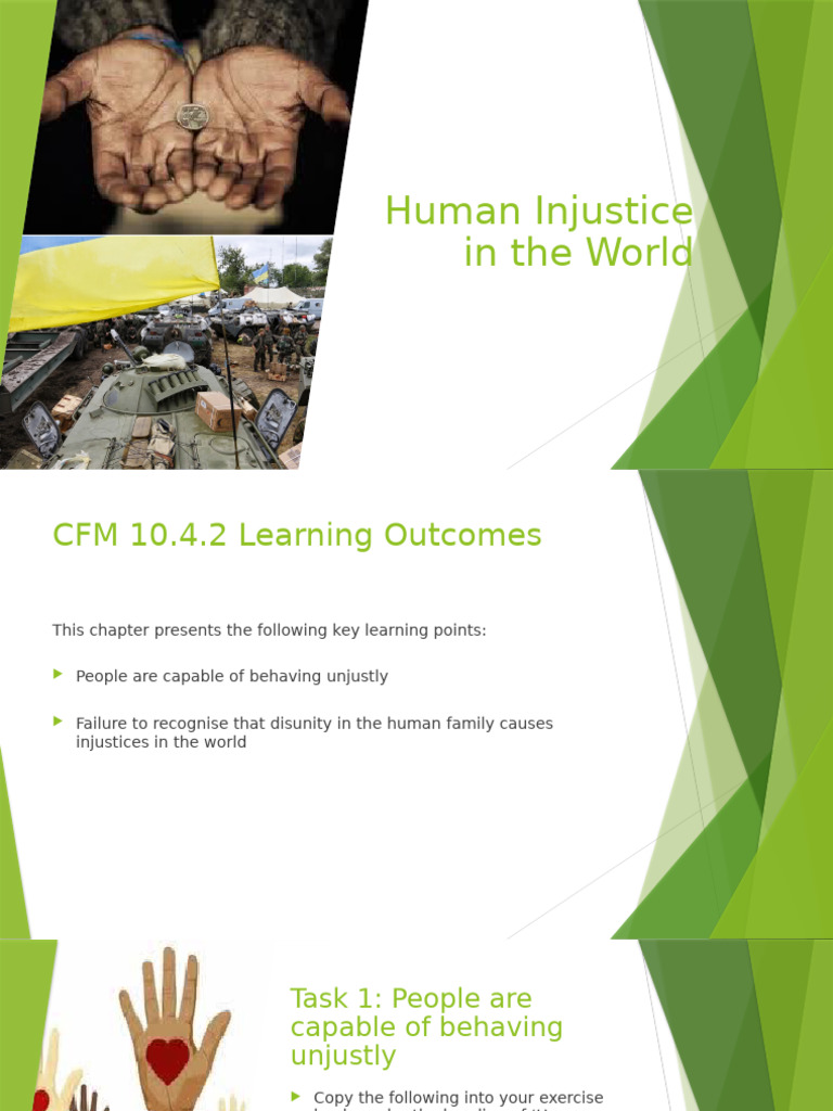 Human Injustice in The World 3 Lessonspptx | PDF