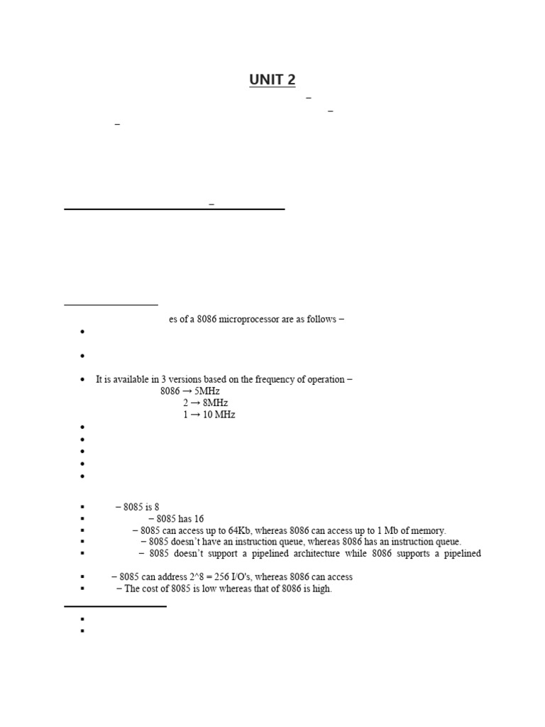 Unit2 Topic1 Architecture 8086 | PDF | Central Processing Unit | Assembly Language