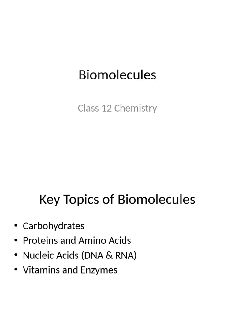 Bio Molecules | PDF