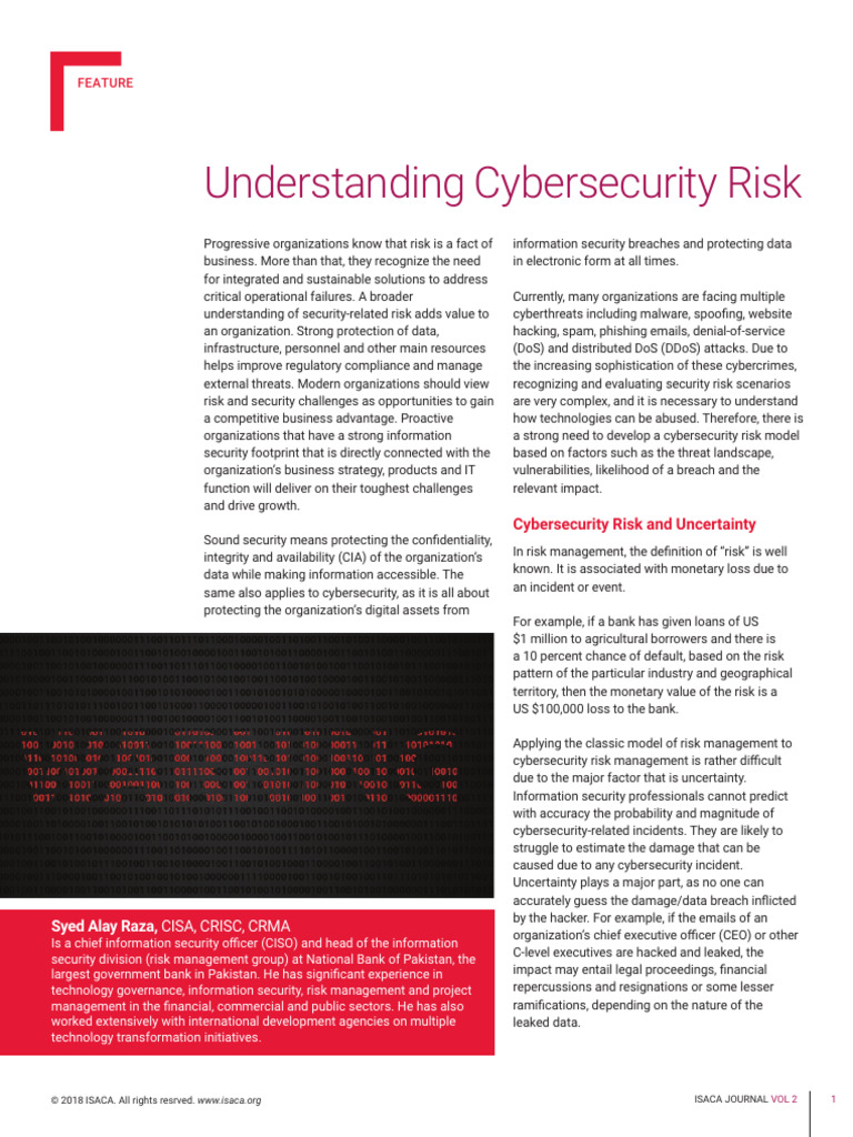 Understanding-Cybersecurity-Risk Joa Eng 0918 | PDF | Computer Security ...