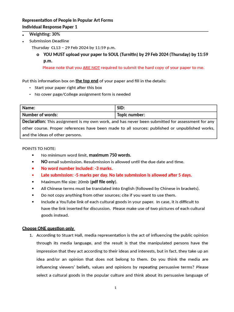 First Paper_Guidelines on Paper_SemTwo_202324 - CL13 4 | PDF ...