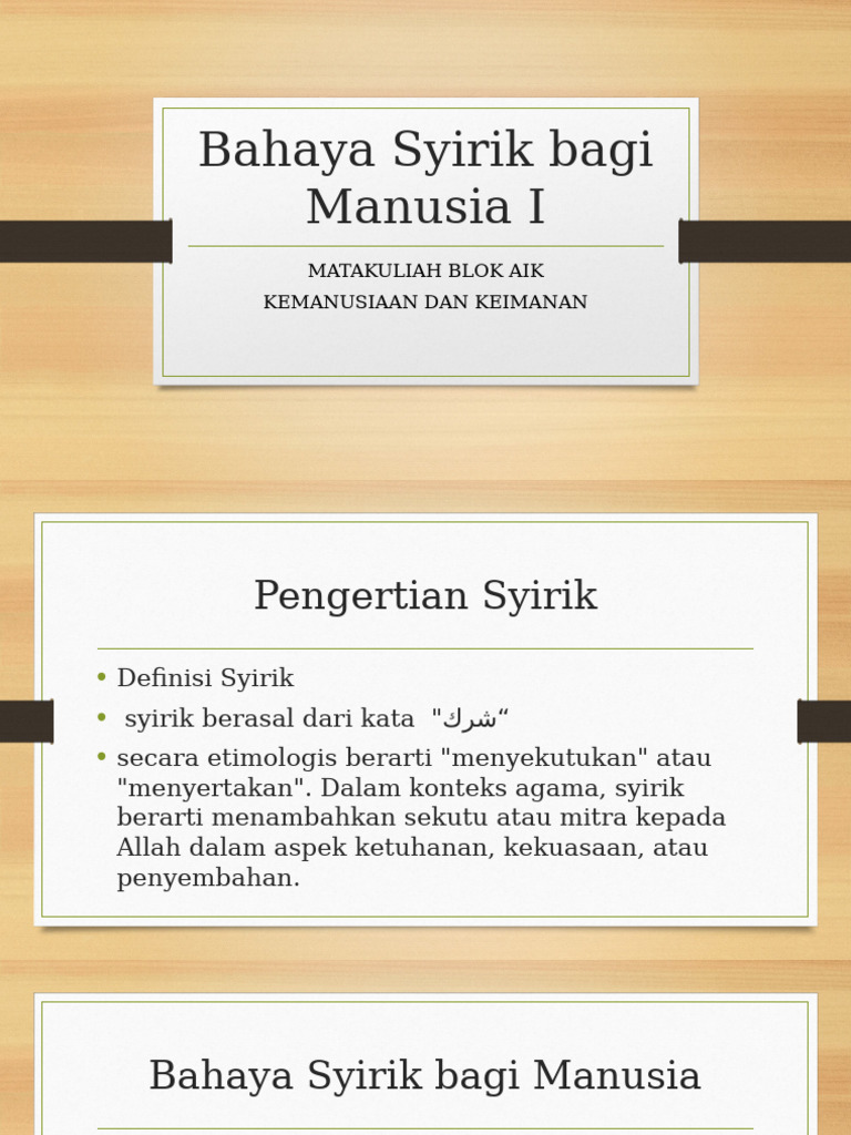 Bahaya Syirik dan Dampaknya pada Manusia | PDF