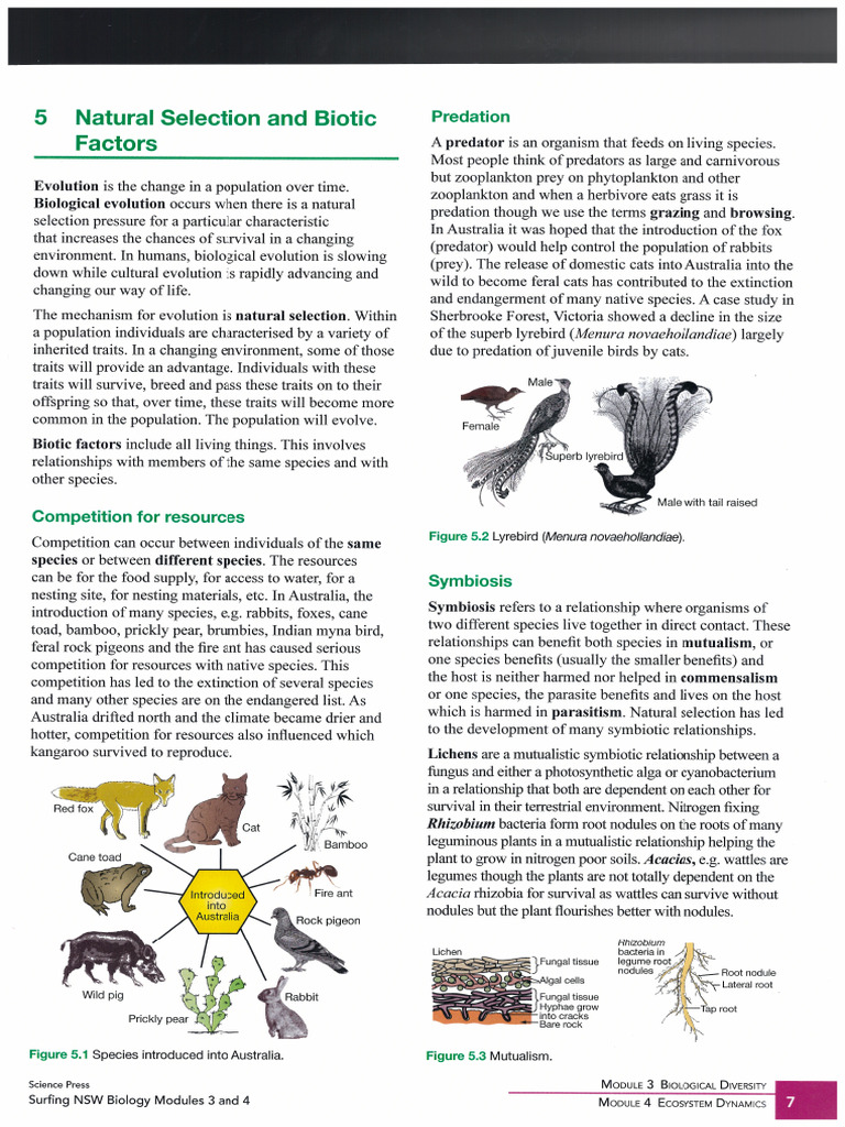 Natural Selection and Biotic Factors Explained | PDF | Symbiosis ...