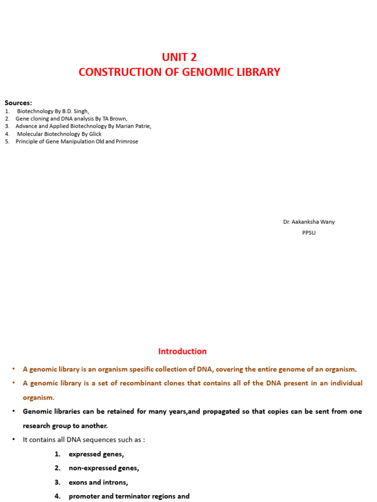 Unit 2 | PDF | Vector (Molecular Biology) | Plasmid