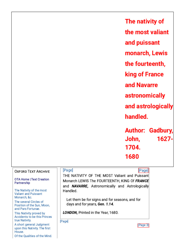 (TCP) The Nativity of The Most Valiant and Puissant Monarch, Lewis The ...