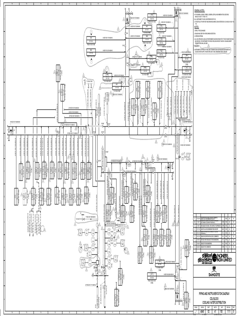 Cdu Block Cooling Water Distribution Piping and Instrumentation Diagram ...