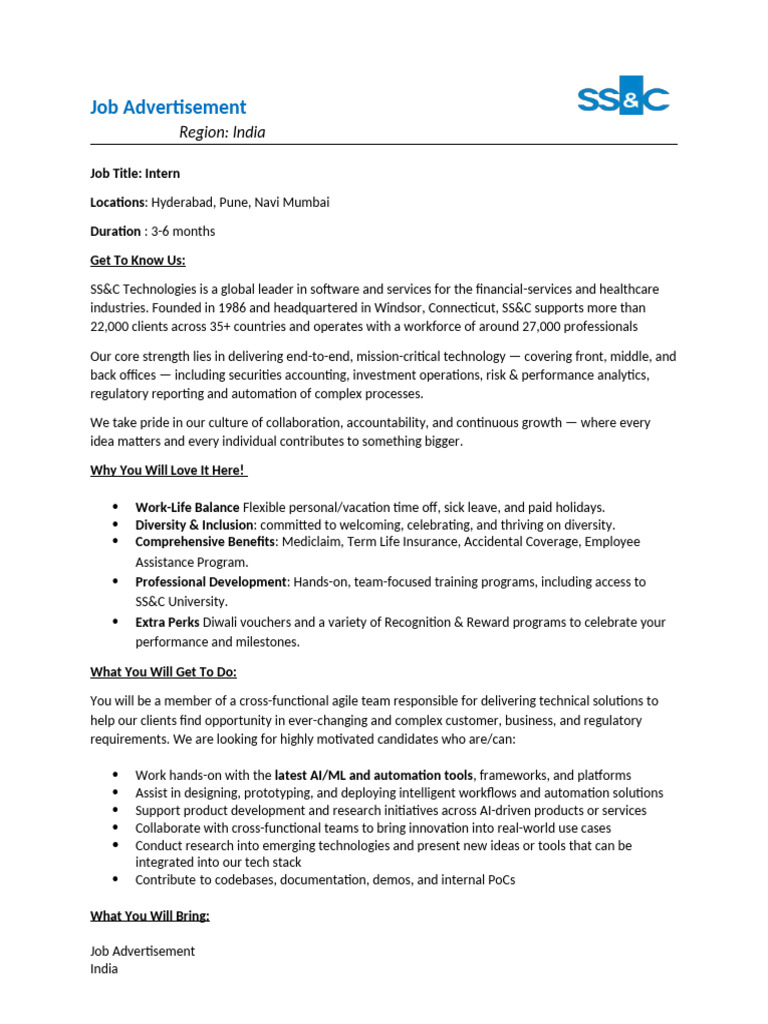 JD - Intern Hires | PDF | Artificial Intelligence | Intelligence (AI ...