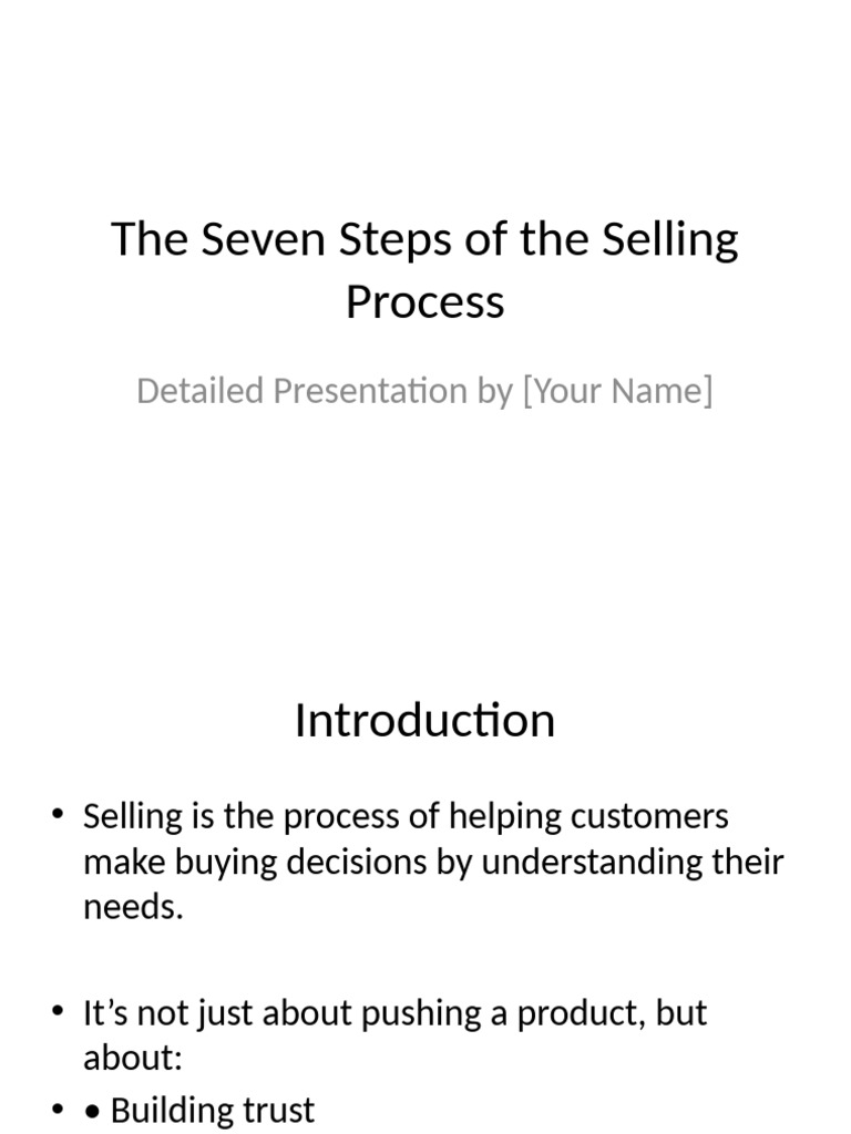 Seven Steps of the Selling Process | PDF | Sales | Business