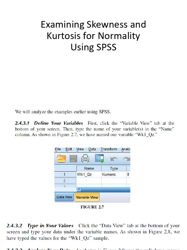 2 Examining Skewness and Kurtosis For Normality | PDF