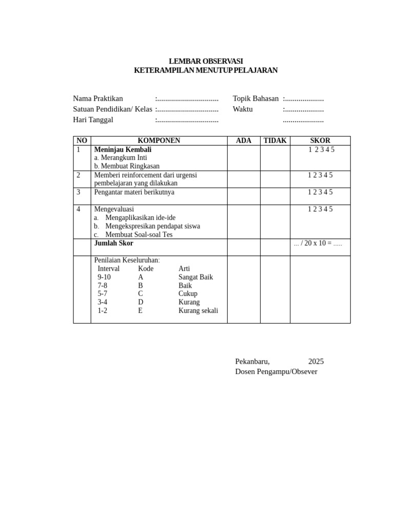 Keterampilan Menutup Pelajaran | PDF