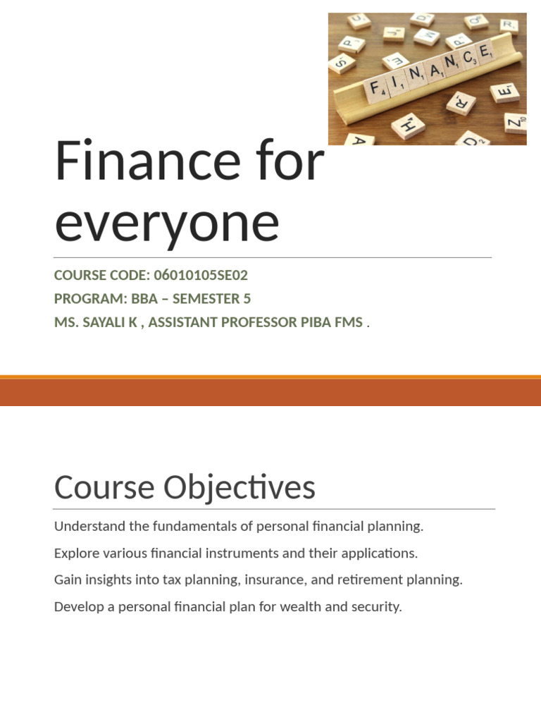 Finance For Everyone - Course Overview | PDF