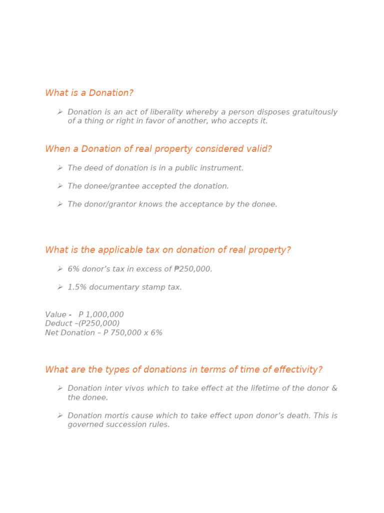 Understanding Donations and Succession Laws | PDF | Will And Testament ...
