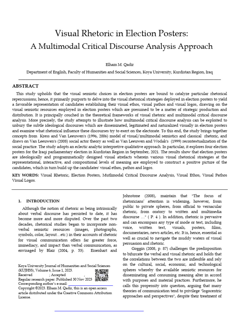 Visual Rhetoric in Election Posters | PDF | Rhetoric | Semiotics