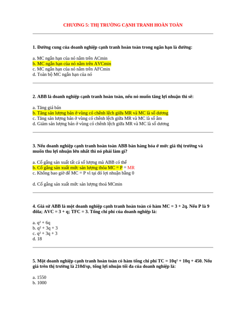 BÀI TẬP KTH | PDF